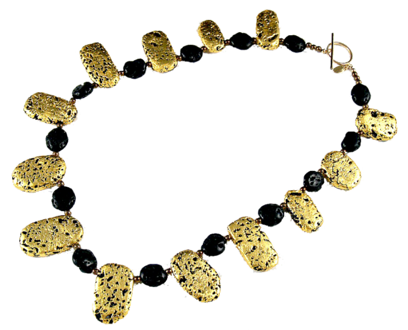 Black Lava Into Gold . . . – Lava Glow Jewelry