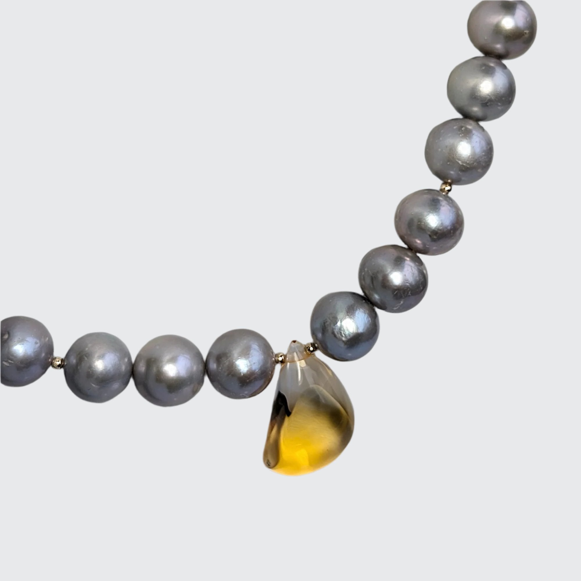 Citrine s Aura Citrine and Pearl Necklace